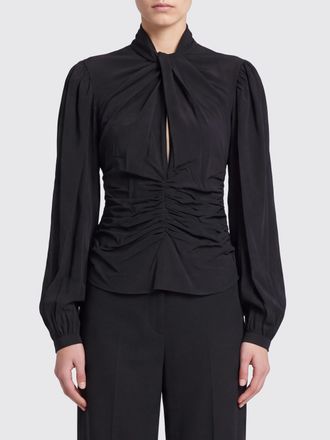 Isabel Marant Blouse Depsona en soie avec col montant fronc&eacute; et d&eacute;coupe goutte deau