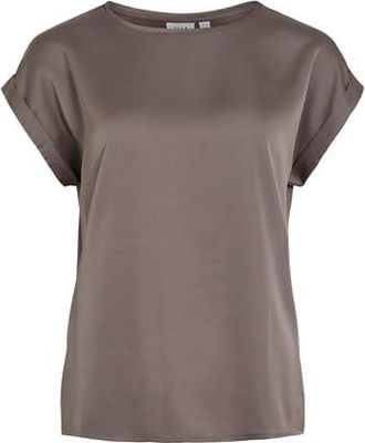 Vila Vila Viellette S/S Satin Top-Noos, Falcon, 42 Femmes