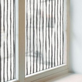 Tulup Fensterfolie 200x146 cm Selbstklebend Milchglas Dekorativ Sichtschutzfolie Fenster Folie f&uuml;r Badezimmer Schlafzimmer Blickdicht Vertikale Streifen