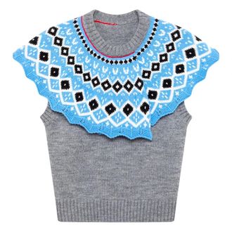 Msgm Fair Isle Rundhals-Strickpullover - - Knitwear - Damen - Grau - S