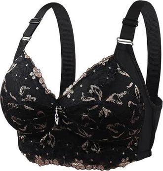 Generic 2026 Soutien-gorge pour femme d&eacute;contract&eacute; r&eacute;glable respirant sans anneau en acier fronc&eacute; et ajustement 02, Noir, 70