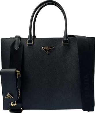 Prada Shopper - Prada Large Tote Bag Saffiano Leather Black / Very - Gr. unisize - in Schwarz - f&uuml;r Damen
