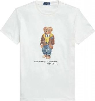 Ralph Lauren Homme, Tops, Blanc, Taille: L T-shirt &agrave; imprim&eacute; graphique