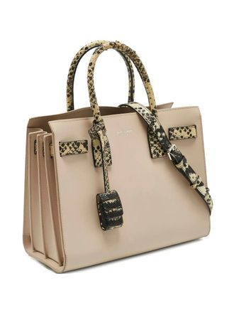 Saint Laurent 2016 Sac de Jour Tote Bag mit Schlangen-Pr&auml;gung - Nude