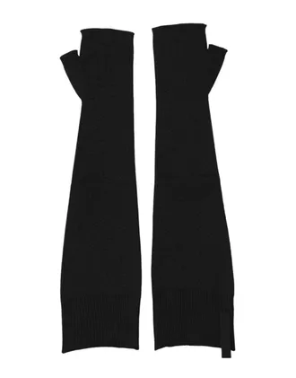 Dolce & Gabbana Virgin Wool Knitted Fingerless Gloves - Black