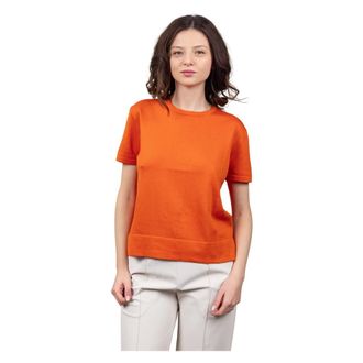Gran Sasso Femme, Pulls, Orange, Taille: 38 FR Maille &agrave; col rond