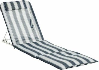 Hevea Matelas de plage Banasal ray&eacute; bleu - Textil&egrave;ne et ouate - Dimensions 190x52x60cm - 4 positions dinclinaison - Poids l&eacute;ger 2,34kg - Hevea