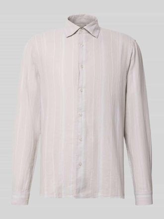 Mc Neal Regular Fit Freizeithemd aus Leinen-Baumwoll-Mix mit Kentkragen