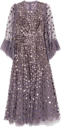 Needle & Thread robe longue Glisten - Violet