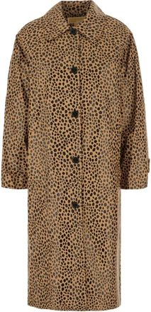 Michael Kors Femme, Manteaux, Brun, Taille: 38 FR Manteau Balmacaan Imprim&eacute; Gu&eacute;pard