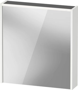 Duravit D-Code Spiegelschrank, Steckdose Typ F (EU, DE), 1 T&uuml;r mit Anschlag Links, LED-Lichtfeld Oben, 651x700mm, 5 W, DC7105L18180000, Farbe: wei&szlig; matt