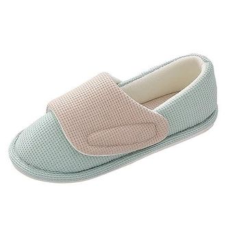 Generico QJDFLL Chaussons Femme Quatre Saisons Mignon Pantoufles Maison antid&eacute;rapant Fpir Saison Tissu Coton Pantoufles color&eacute;es(Vert,41)