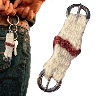 Generico Western Mini Girth Porte-cl&eacute;s avec breloque l&eacute;g&egrave;re et faite &agrave; la main - Pour les amoureux des amoureux des f&ecirc;tes - Sac &agrave; dos pour usage int&eacute;rieur et e