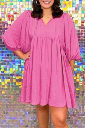 Azura Exchange Flie&szlig;endes &Auml;rmel V-Ausschnitt Kleid