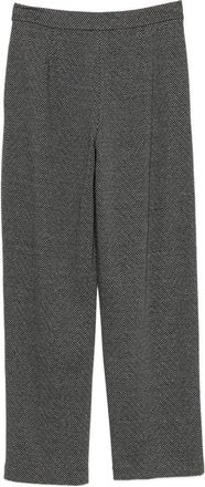 Emporio Armani Herringbone Pleat Trousers - Black