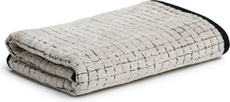 Möve Eden Handtuch Kästchenstruktur Velours 50 x 100 cm aus 80 % Baumwolle / 20 % Leinen, nature / black