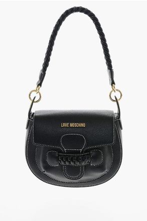 Moschino LOVE Faux Leather Saddle Bag with Braided Details size Unica