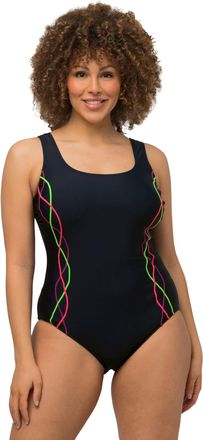 Ulla Popken Damen, große Größen, Badeanzug, Pipings, Unterbrustband, Vorderfutter