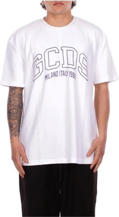 GCDS Gcds, Homme, Tops, Blanc, Taille: XS T-shirt Logo Avant