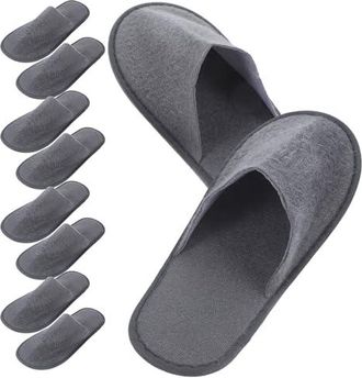 BESPORTBLE TOYANDONA Lot de 10 Paires de Pantoufles Pliables dInt&eacute;rieur Non Jetables en Tissu Polaire L&eacute;g&egrave;res et Compactes pour H&ocirc;tel Voyage et Maison Confortabl