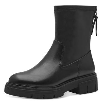 Marco Tozzi Damen Stiefeletten ohne Absatz aus Kunstleder mit Plateau, Schwarz (Black), 41 EU