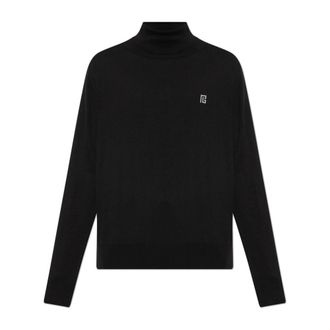 Balmain Rollkragenpullover mit Logo - - Knitwear - Herren - Schwarzk - XL