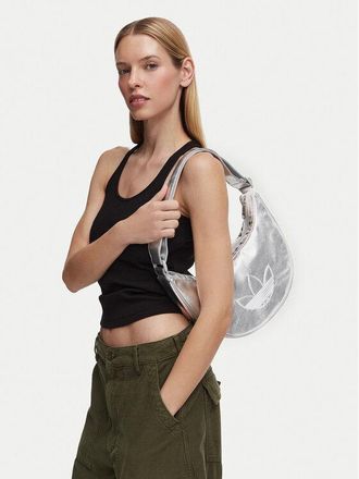 adidas Handtasche Adicolor Half Crescent Bag Metallic Pu KR1562 Silberfarben