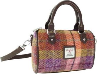 Glen Appin Of Scotland Harris Tweed Mini sac fourre-tout Kilbride, Col 124 P&ecirc;che/Violet
