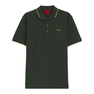 HUGO BOSS Hugo - Poloshirt f&uuml;r Herren, Baumwolle Piqu&eacute;, kurz&auml;rmlig (Gr&uuml;n)