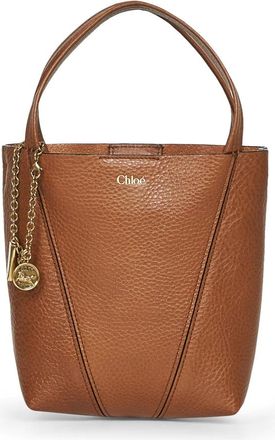 Chlo&eacute; Femme, Sacs, Brun, Taille: ONE Size Sac &agrave; bandouli&egrave;re en cuir marron avec accents dor&eacute;s