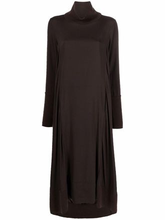 Kristensen Du Nord robe mi-longue drap&eacute;e - Marron
