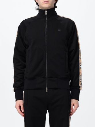 Burberry Sweat zipp&eacute; en m&eacute;lange de coton avec col roul&eacute; et logo EKD