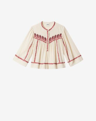 Isabel Marant Blouse Juline - Femme - Beige-red - Taille 34 - Marant &Eacute;toile