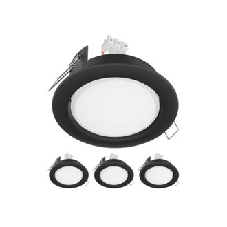 LEDs Com 4 Stück LED Einbaustrahler Zobe II flach GX53 anthrazit matt rund 4,05W 372lm warm-weiß 107mm Ø Lochkreis 90mm Ø