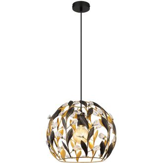 Globo Lighting Globo Lighting - Hängeleuchte Pendellampe Esszimmerleuchte gold schwarz rund Deckenleuchte, Metall, 1 Flammig E27, d 40 cm