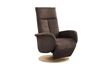Cavadore TV-Sessel Juba / Fernsehsessel mit manuell verstellbarer Relaxfunktion / 75 x 112 x 82 / Lederoptik, Dunkelbraun