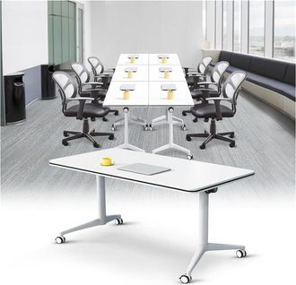 Generic Klappbarer Konferenztisch, tragbarer klappbarer Konferenztisch, mit Rollen, mobiler Trainingstisch, for B&uuml;ro-Empfangstraining(12Pack)