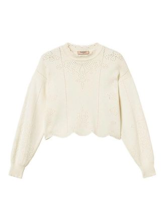 Twinset Pull Col Rond - Blanc