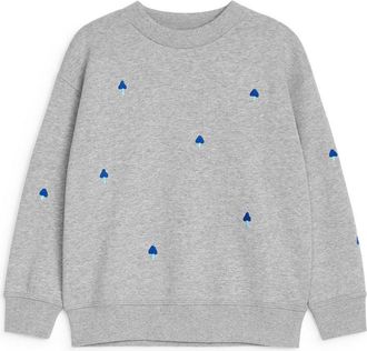 Arket Sweatshirt Mit Stickerei -Grau
