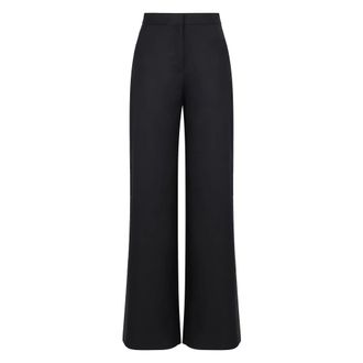 Max Mara Hoch sitzende Baumwollhose mit Seitentaschen - - Trousers - Damen - Blau - XS