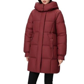Generic Manteau Long Veste Hiver Femme Grande Taille Women Demi Season Long Cotton Casual Hooded Thicken Warm Coats Doudoune Longue Femme Hiver Veste Chic Red