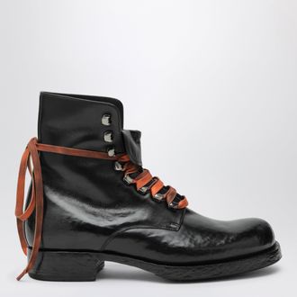 Prada Black lace-up ankle boots in leather