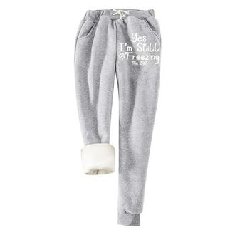 Generic Pantalon de jogging pour femme, pantalon doublé en polaire pour femme, grande taille, pantalon de détente, pantalon à jambe courte, leggings avec poch