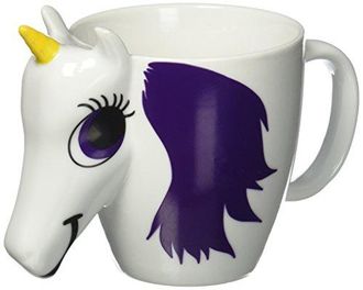 ThumbsUp! UNIMUGCC Einhorn Tasse 3D mit Thermoeffekt 310ml Keramik weiß