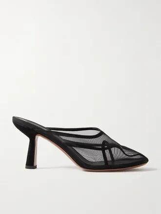 Neous Pherka Mules Aus Mesh - Schwarz