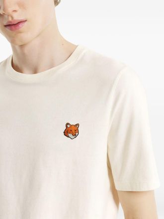 Maison Kitsun&eacute; Fox Head Embroidered T-shirt - Cream