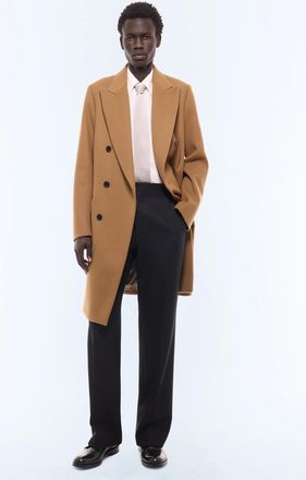 Fursac Manteau en laine et cachemire &agrave; chevrons - Taille 44 - Homme