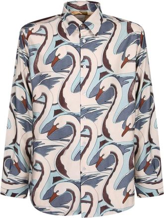 Paul Smith Homme, Chemises, Multicolore, Taille: XL Chemise en viscose. Motif cygnes int&eacute;grale