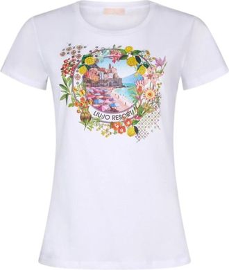 Liu Jo Femme, Tops, Blanc, Taille: 44 FR T-shirt coupe classique