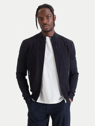 Milestone Lederjacke 61163860755 Dunkelblau Slim Fit